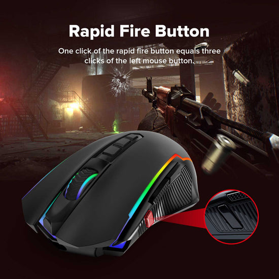 Ergonomic M910 Gaming Mice with 5 DPI Levels & RGB Backlight- Black / White