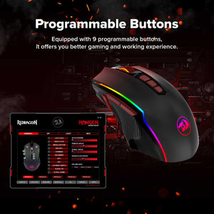 Ergonomic M910 Gaming Mice with 5 DPI Levels & RGB Backlight- Black / White