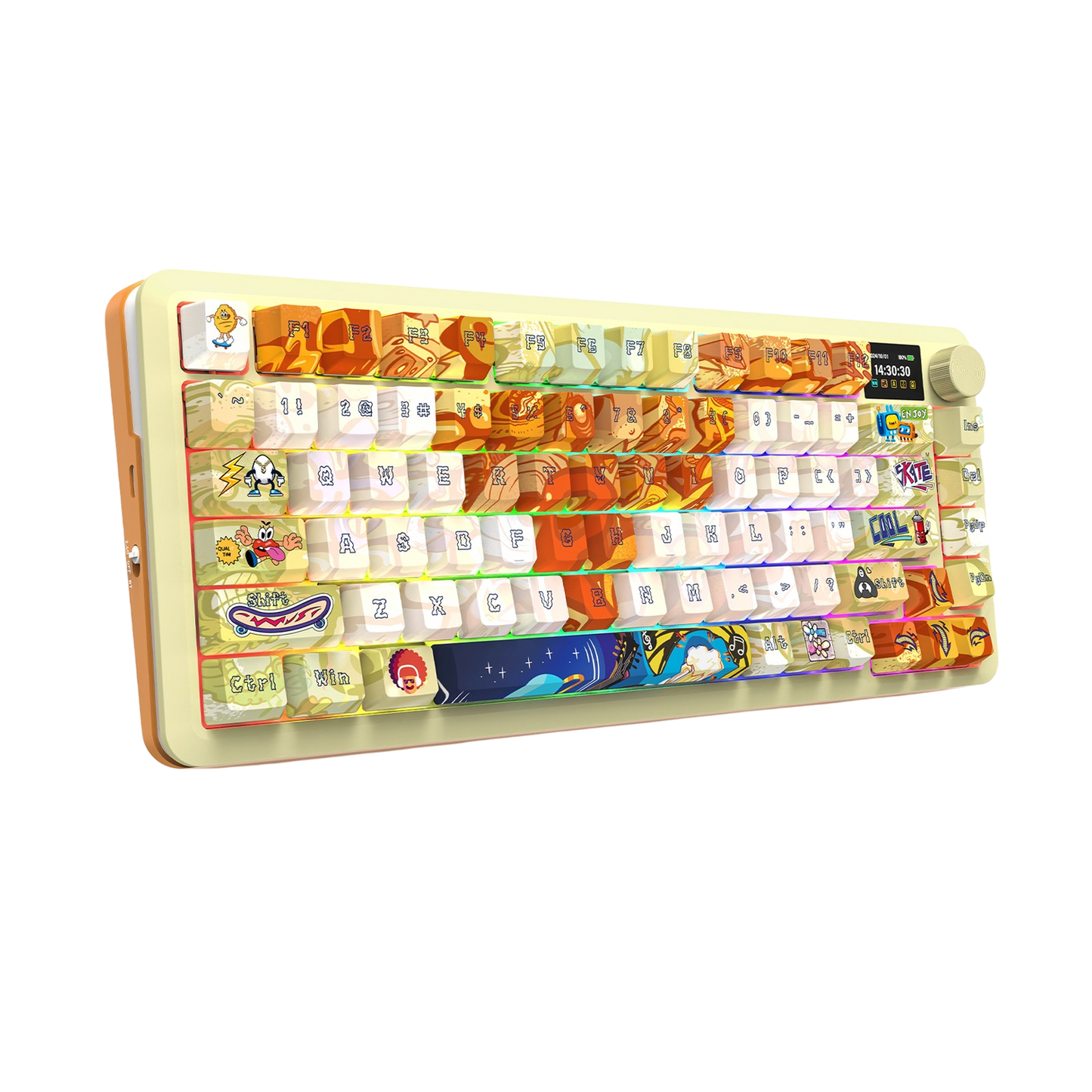 Redragon K708GF-RGB-PRO Gaming Keyboard | TFT Display, Hot-Swappable