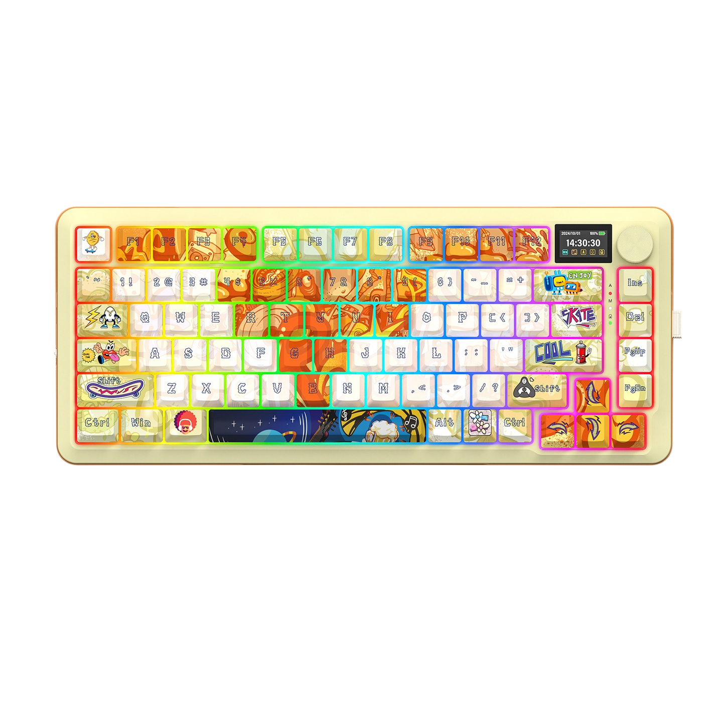 Redragon K708GF-RGB-PRO Gaming Keyboard | TFT Display, Hot-Swappable