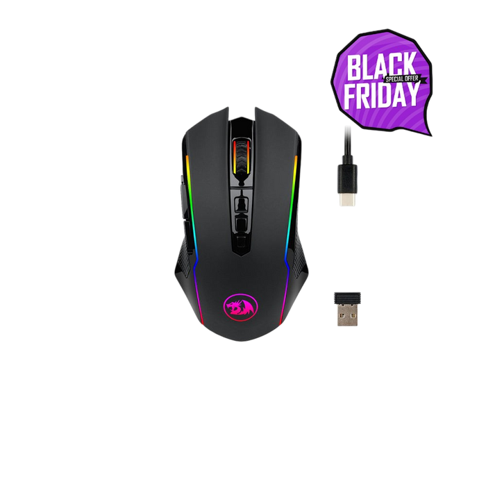 Ergonomic M910 Gaming Mice with 5 DPI Levels & RGB Backlight- Black / White