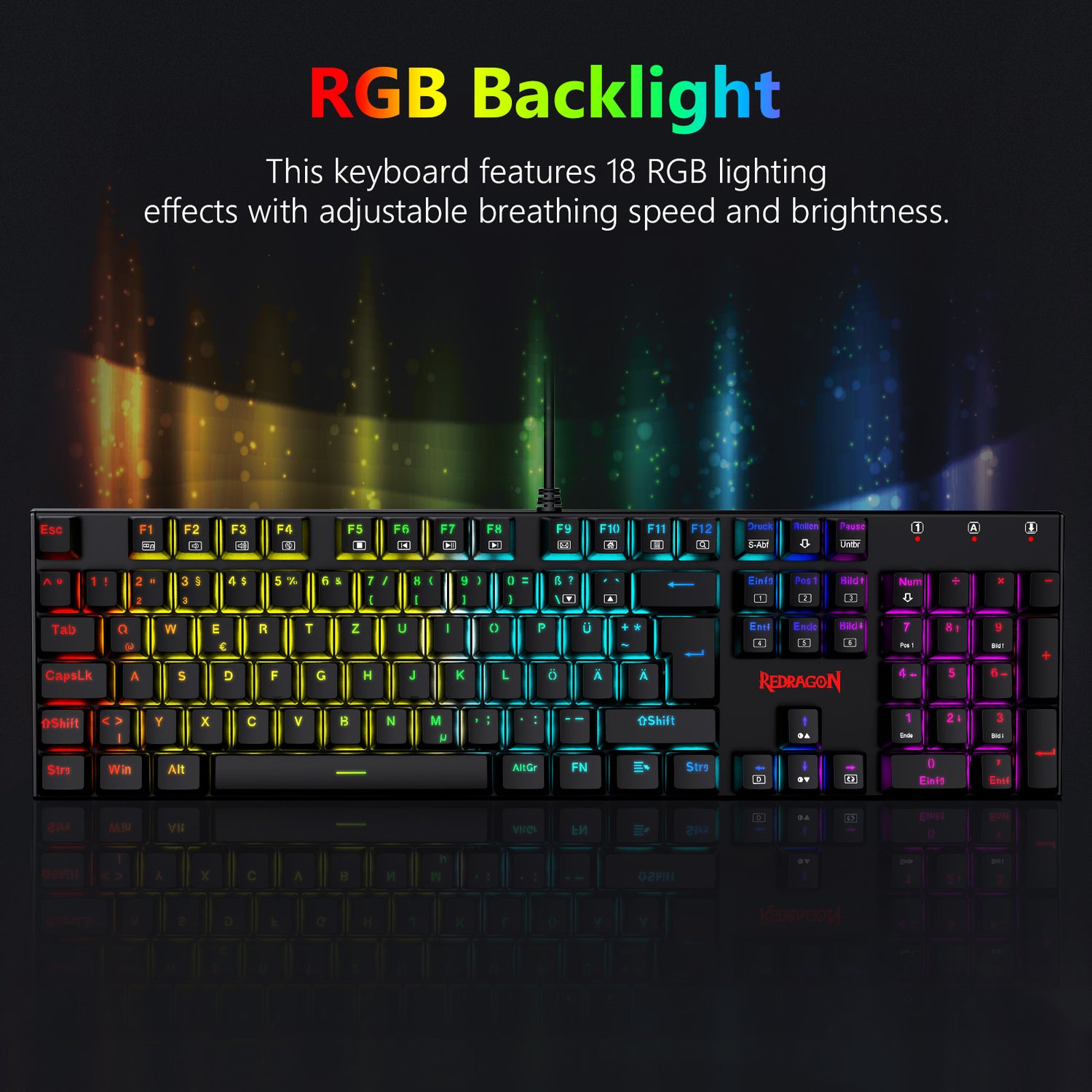Redragon K565-RGB 105-Key Mechanical Gaming Keyboard (German Layout)