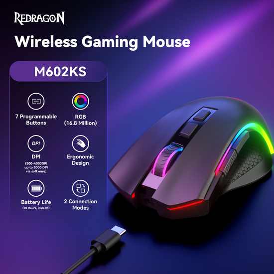 Redragon M602-KS 2.4G Dual mode Wireless Gaming Mice
