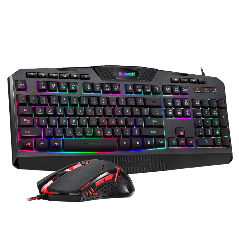 Redragon S101-3 Wired Keyboard and Mouse Combo with RGB Backlight - Black