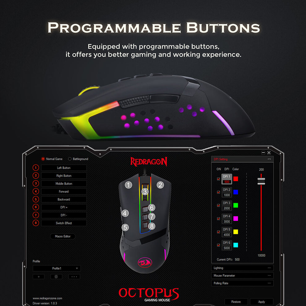 Redragon M712-RGB Octopus Gaming Mice
